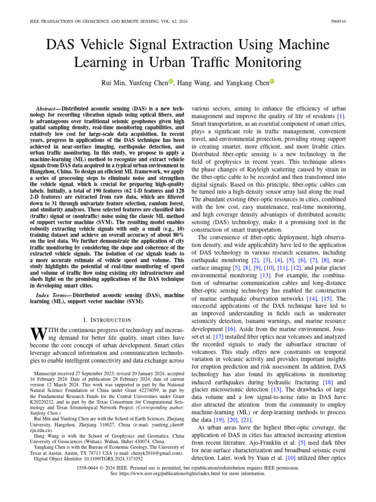 Vehicle Signal Extraction via DAS | PDF | Support Vector Machine ...