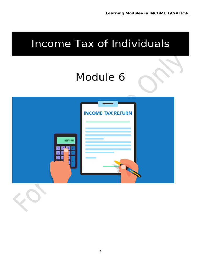 Tax Module 6 | PDF | Income Tax | Tax Deduction