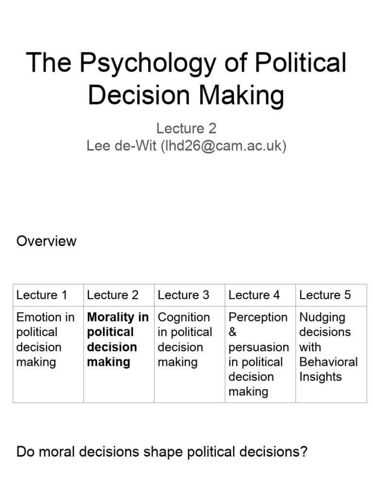 2023 - PBS1 Political Decision Making L2 | PDF | Psychology ...