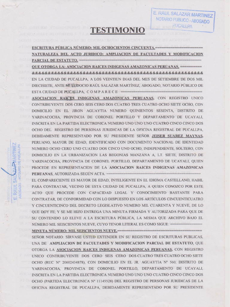 Testimonio 2 Ok | PDF