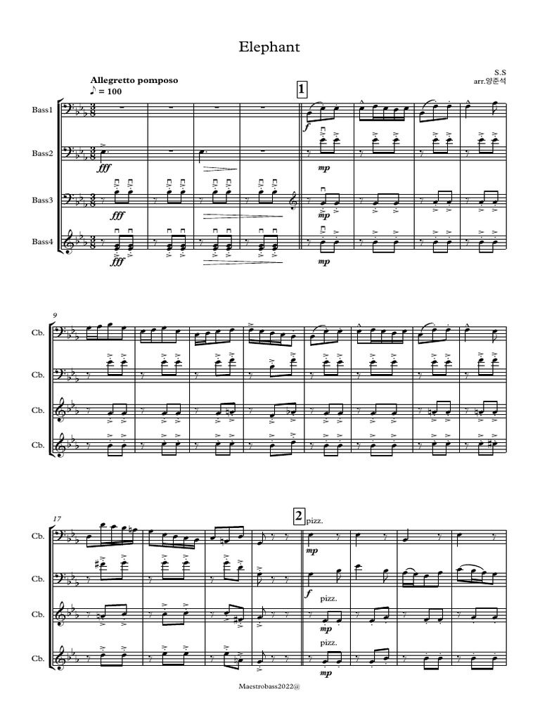Elephant Bass - Score and Parts | PDF