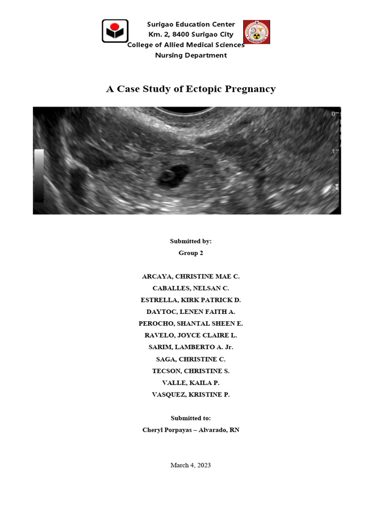 Ectopic Pregnancy Case Study Analysis | PDF | Uterus | Pregnancy