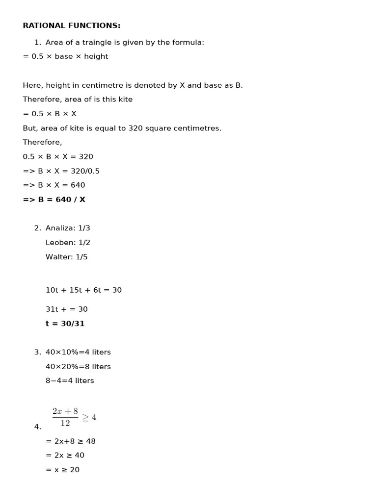 Rational Functions | PDF
