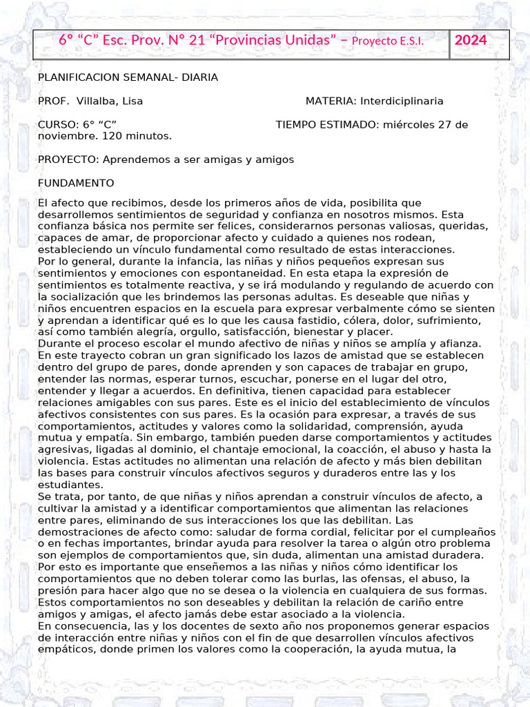 proyecto ESI 2024 | PDF | Evaluación | Enseñando