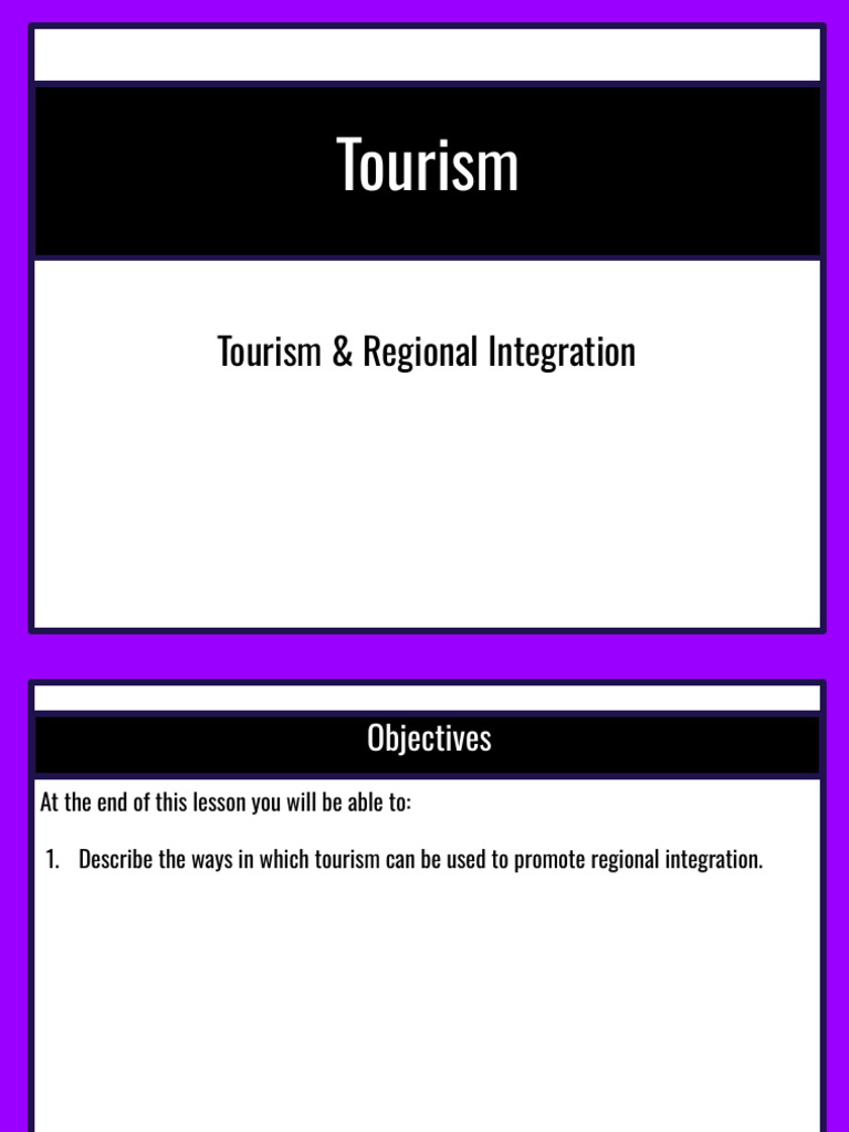 Promoting Regional Integration through Tourism | PDF | Tourism ...