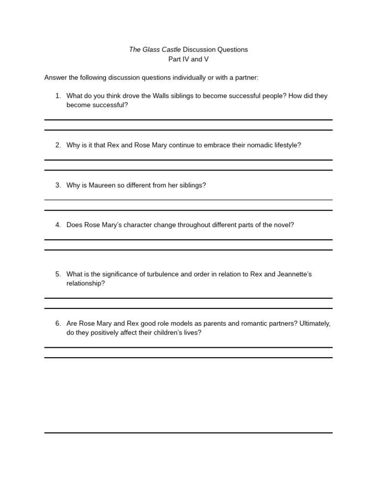 Part IV and V Discussion Questions | PDF
