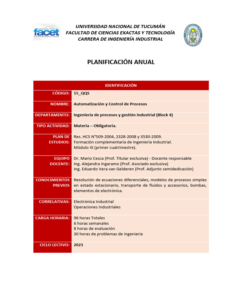 Planificacion-Automatizacion-y-Control-de-Procesos-2021 | PDF | Controlador lógico programable ...