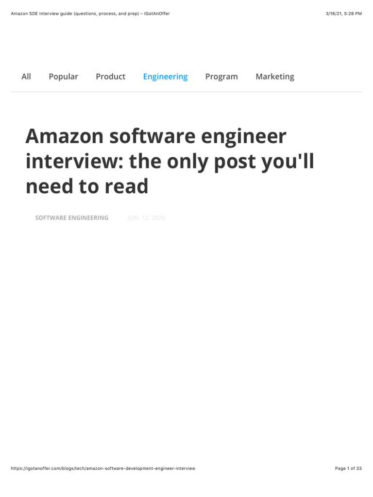 Amazon Interview IGotAnOffer | PDF | String (Computer Science) | Computing