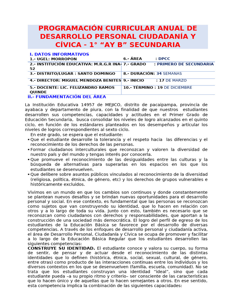1° - Plan - Anual - DPCC - 2024 (1) Pca. | PDF | Democracia | Ideologías políticas