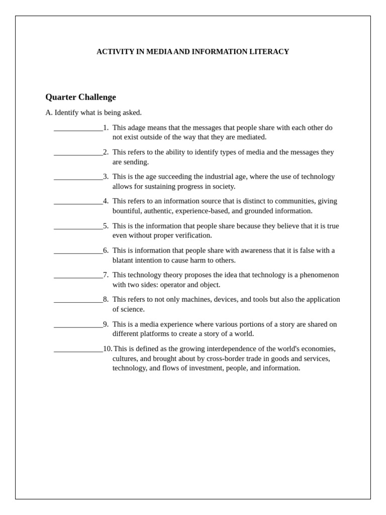 Media and Information Literacy Guide | PDF | Information | Internet