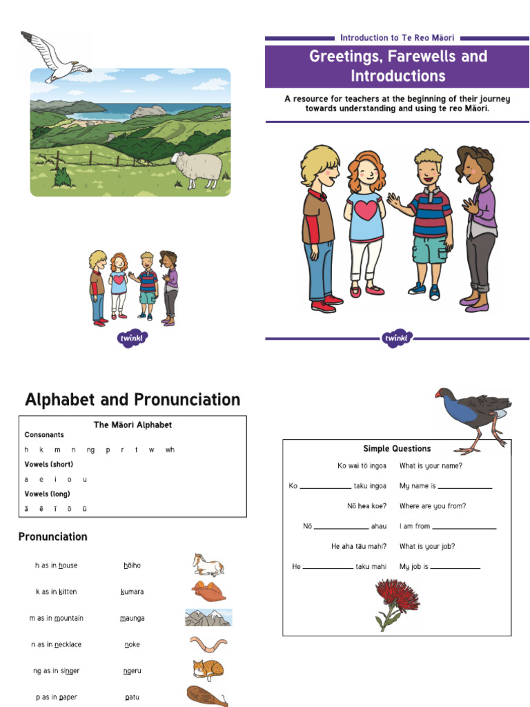 NZ T Im 14 Introduction To Te Reo Mori Greetings Farewells and ...