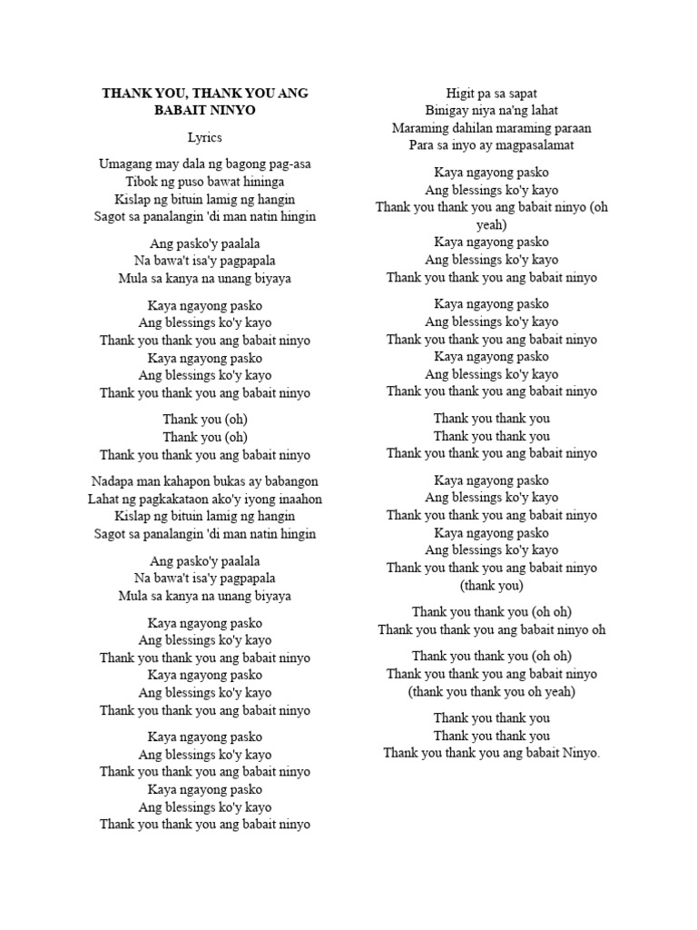 THANK YOU2 MV GALEN | PDF