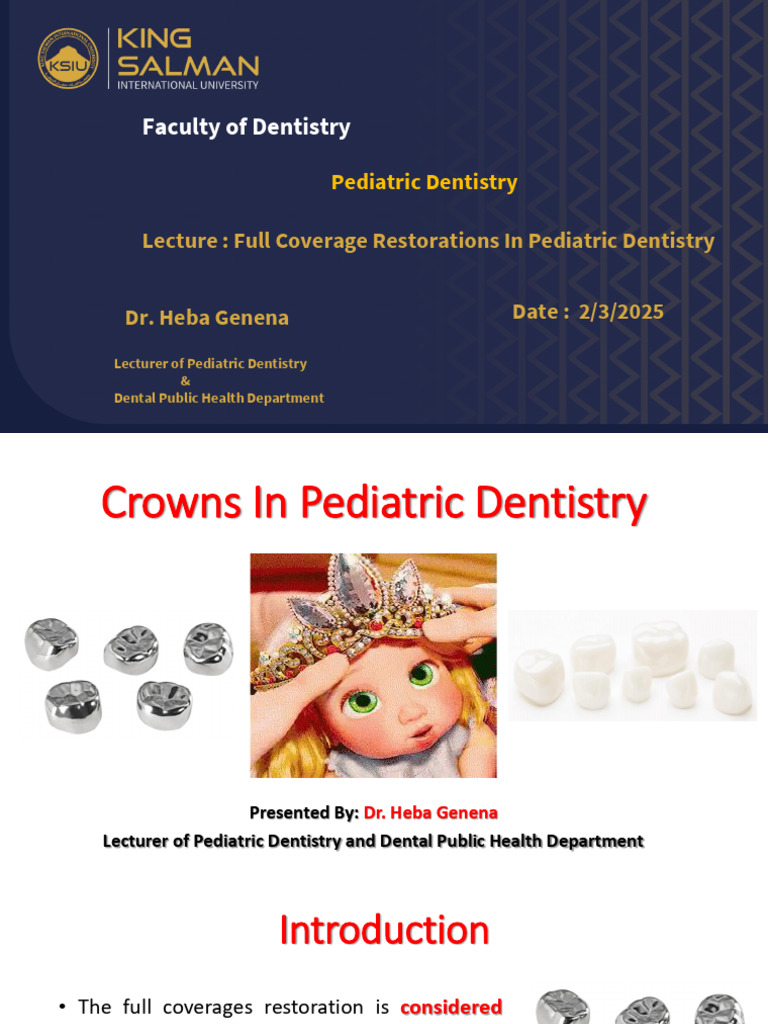 Pediatric Full Coverage Restorations | PDF | Dentistry | Dentistry Branches