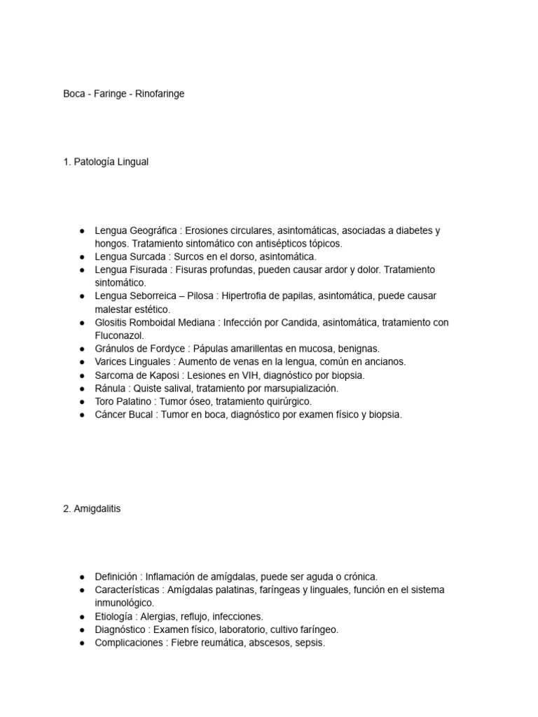 Boca Faringe Rinofaringe | PDF | Candidiasis | Septicemia