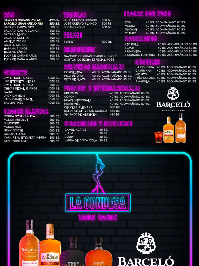 La Condesa Menu2 | PDF | Vodka | Bebidas Fermentadas