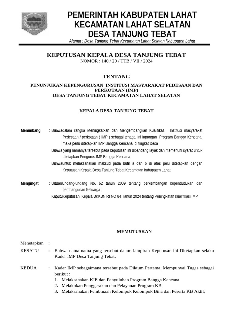 SK Imp TJ Tebat | PDF