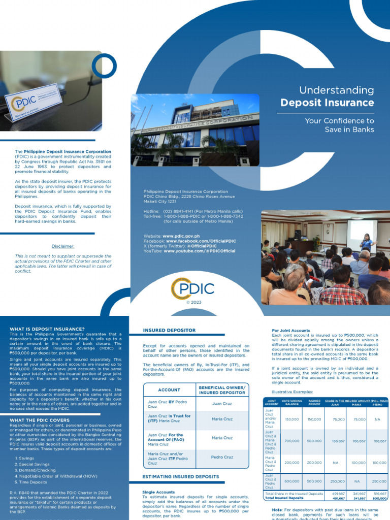 Understanding Deposit Insurance Brochure | PDF