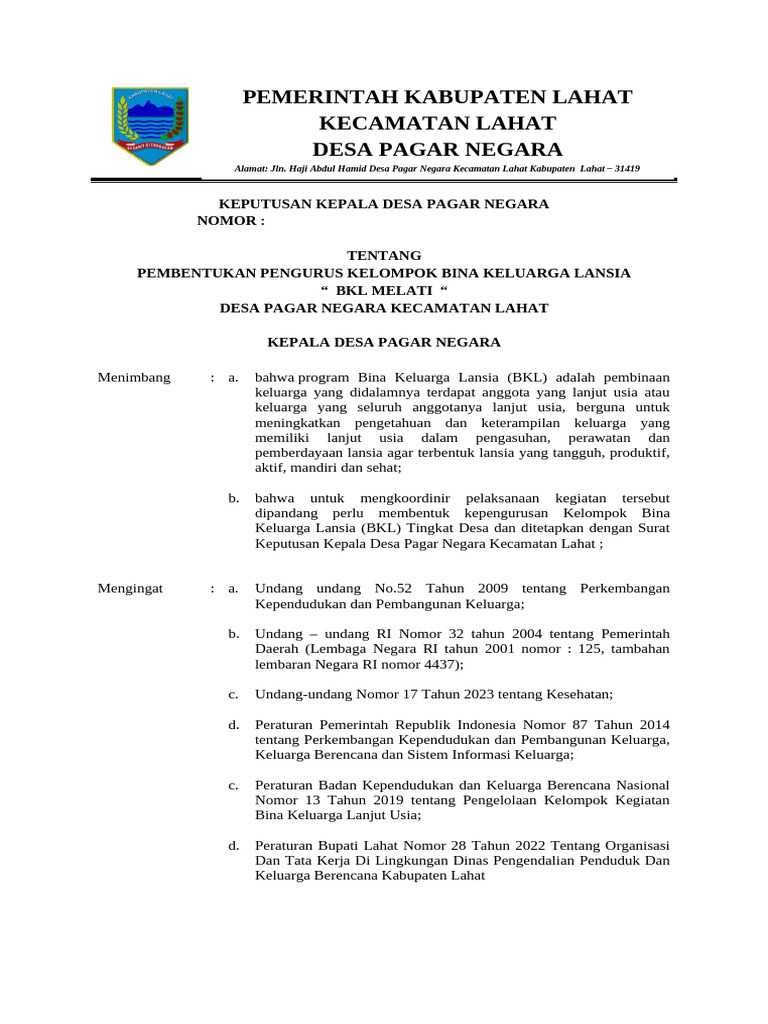 SK - BKL Pagar Negara | PDF