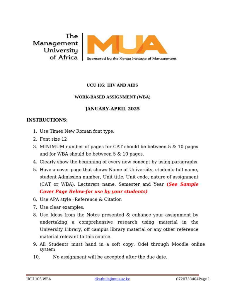 Ucu 105 Wba Jan - Apr 2025 | PDF | Hiv/Aids | Epidemics