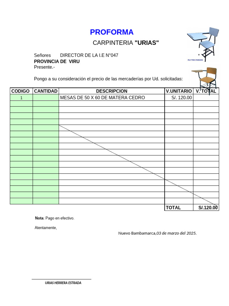 MODELOS DE PROFORMAS | PDF
