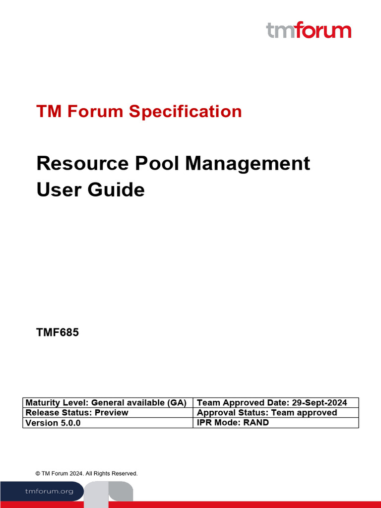 TMF685 Resource Pool Userguide | PDF | Uniform Resource Identifier | Hyperlink