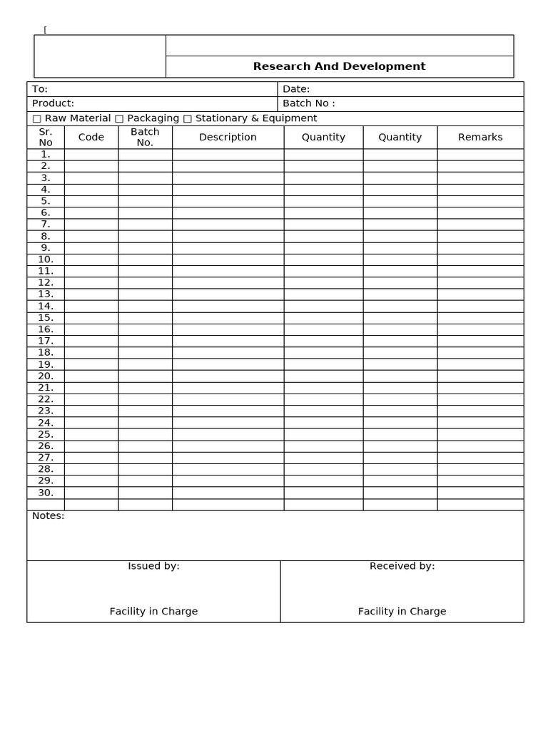 RND Form Template | PDF