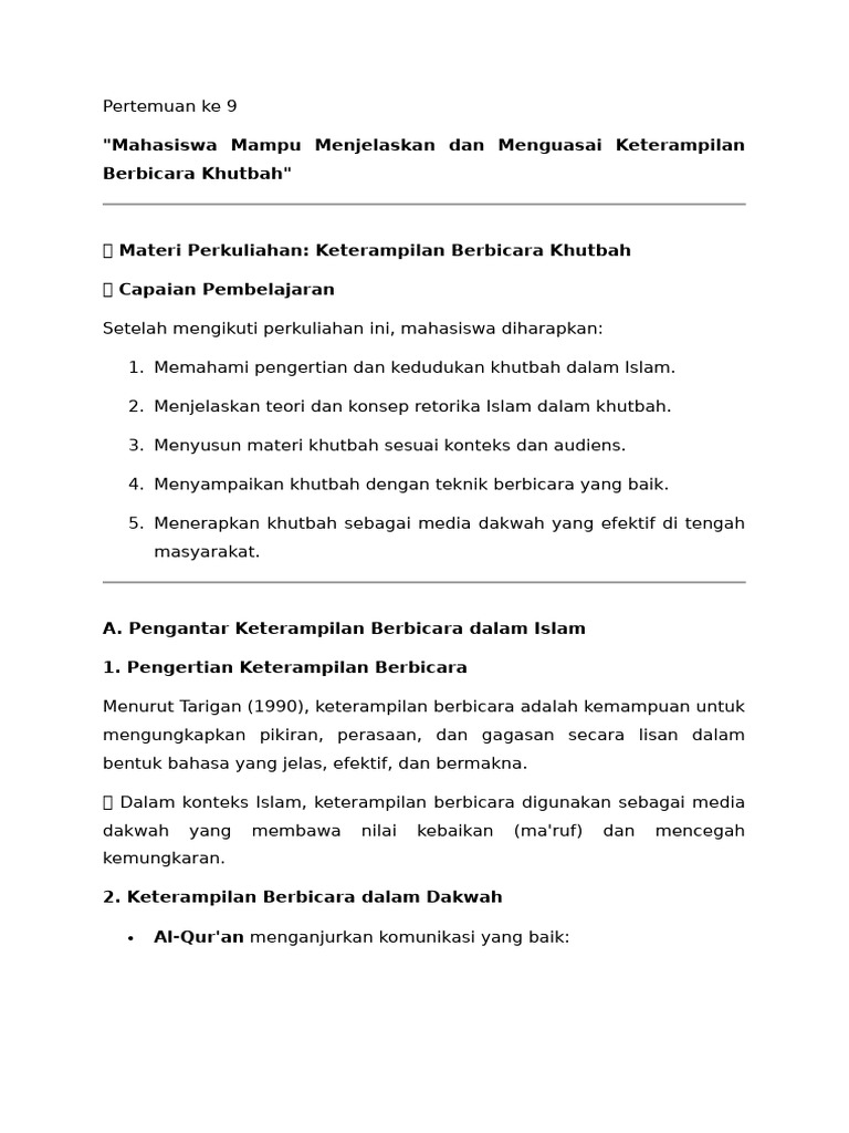 9. Pertemuan ke 9 MK berbicara | PDF