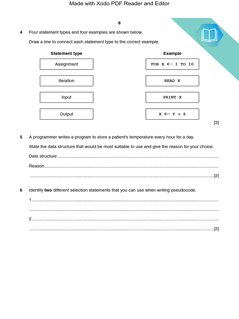 Pseudocode Algorithm Examples and Exercises | PDF | Control Flow ...