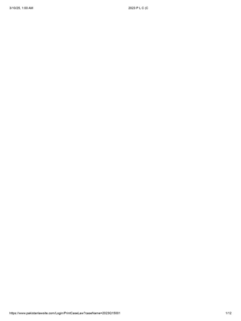 2023 P L C (C 199 (1) Locus Standi | PDF | Standing (Law) | Judgment (Law)