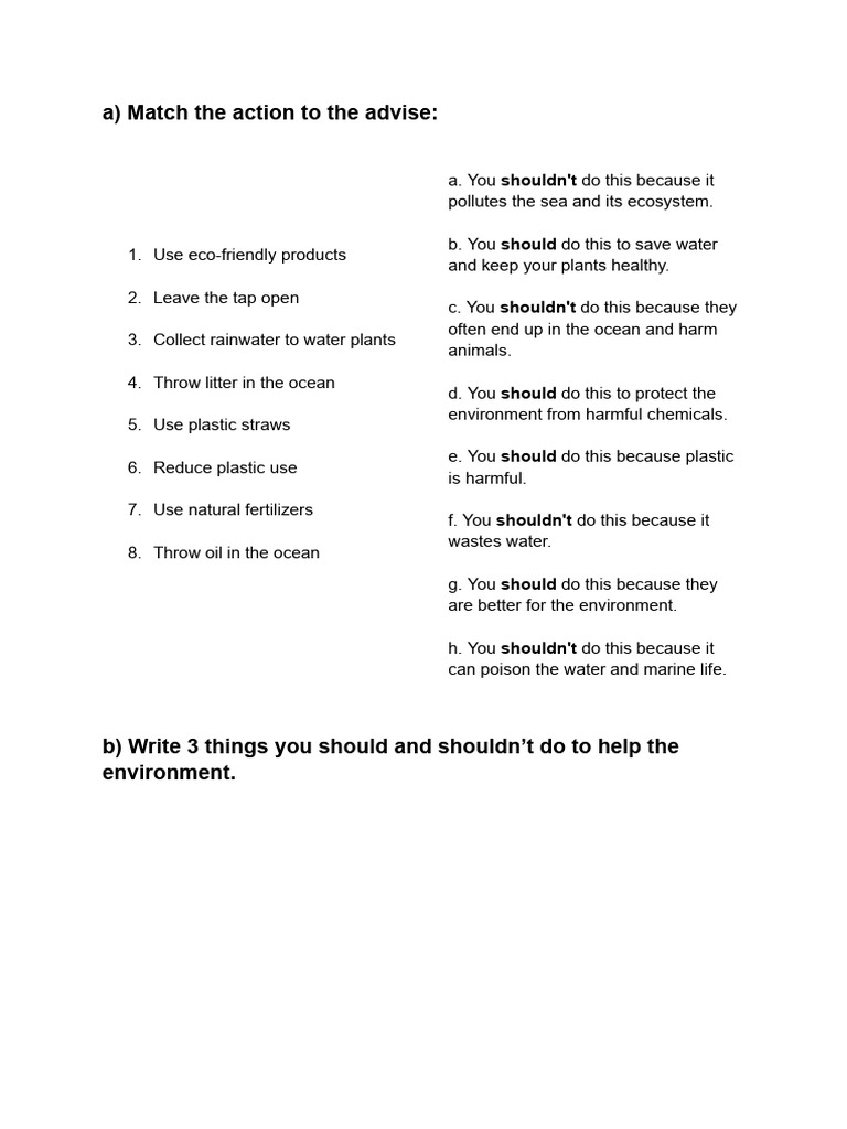 Water Pollution - Worksheet | PDF