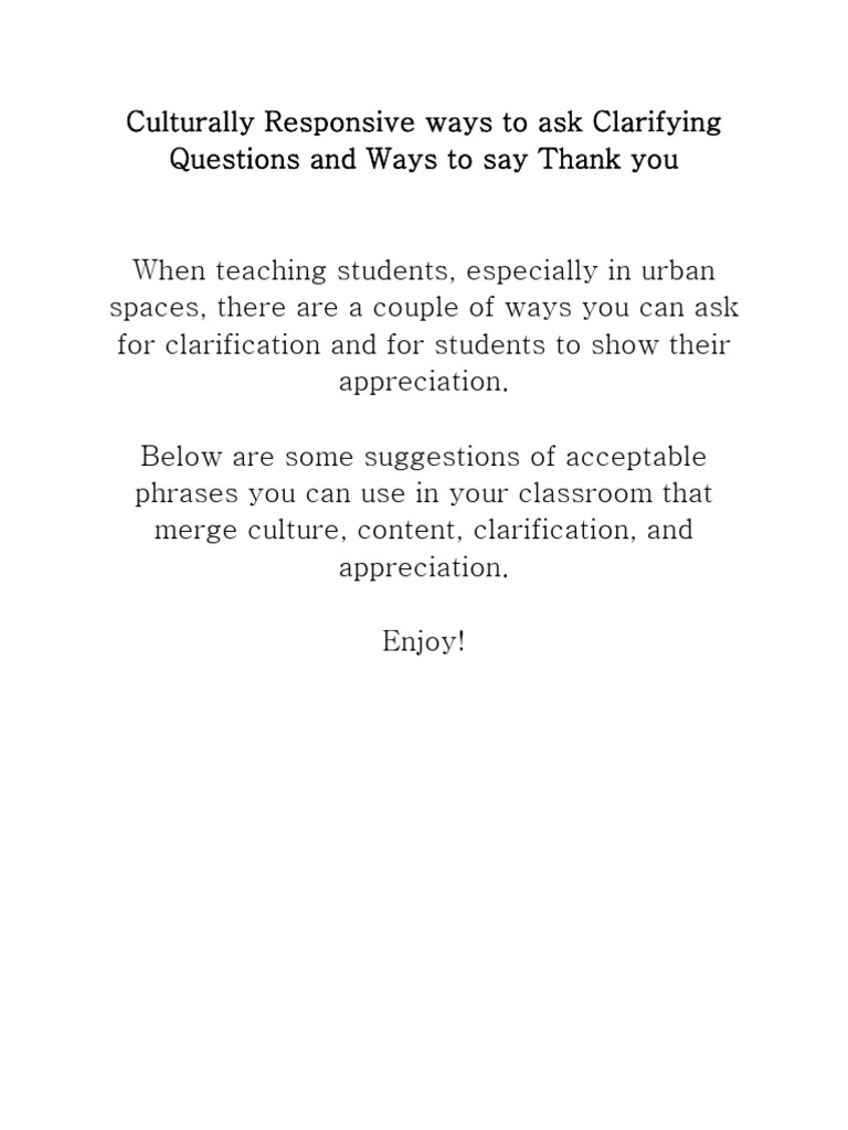 CulturallyResponsiveWaystoAskforClarificationandAppreciationPosters 1 ...
