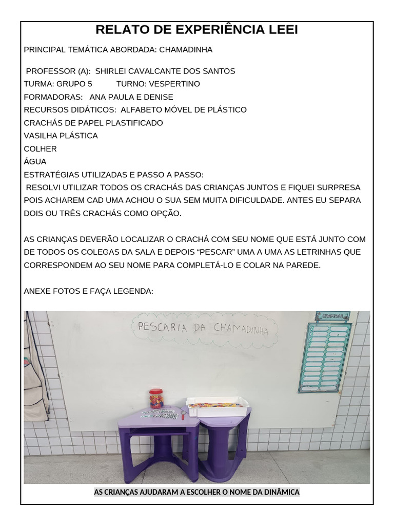 Arquivo - Relato de Experiência Leei | PDF