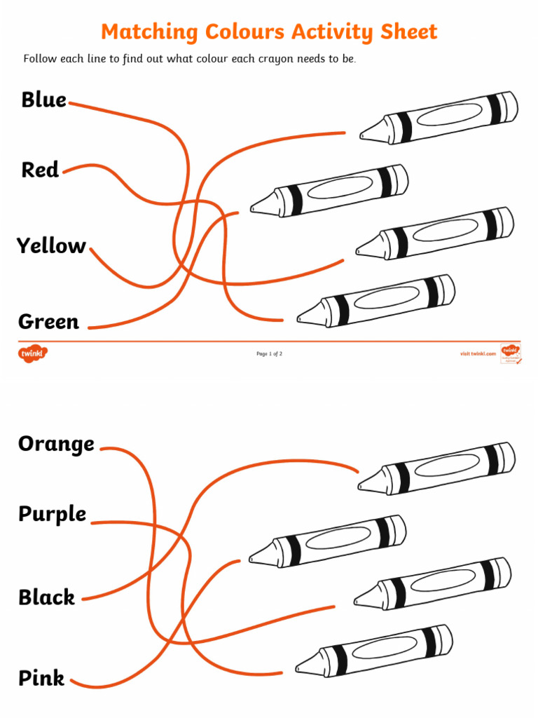 Matching Colours Activity Sheet | PDF
