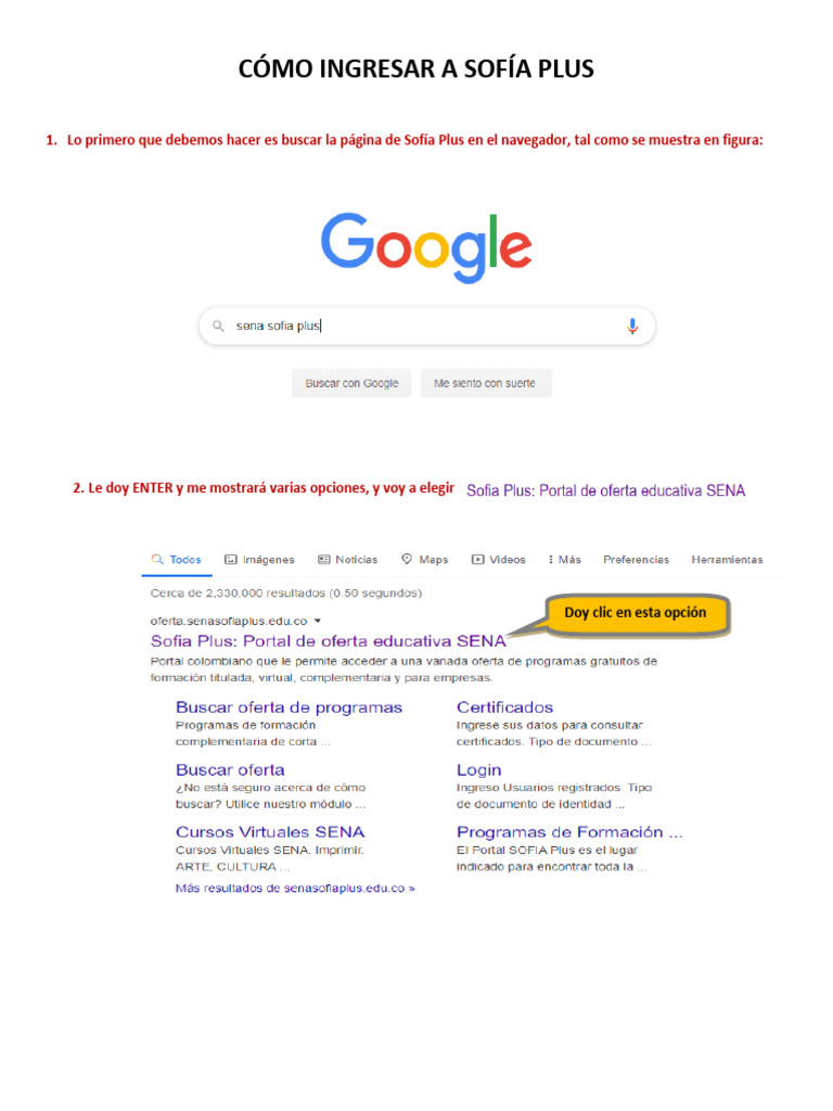 Paso 1.CÓMO INGRESAR A SOFÍA PLUS | PDF