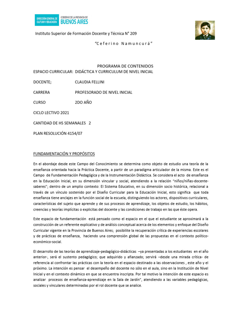 Didactica y Curriculum de Nivel Inicial | PDF | Educación de la primera infancia | Enseñando