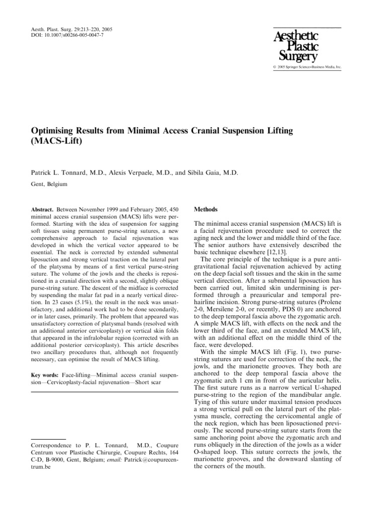 Tonnard 2005 | PDF | Human Anatomy | Human Head And Neck