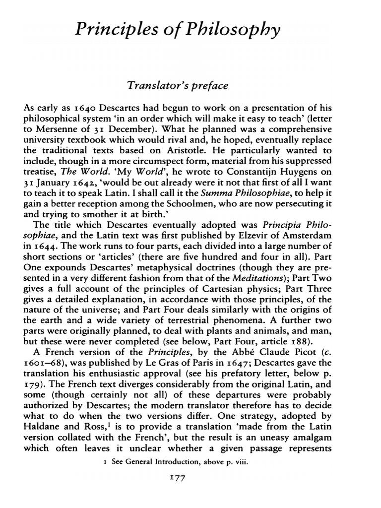 Descartes' Principles of Philosophy Explained | PDF | Knowledge | Reason
