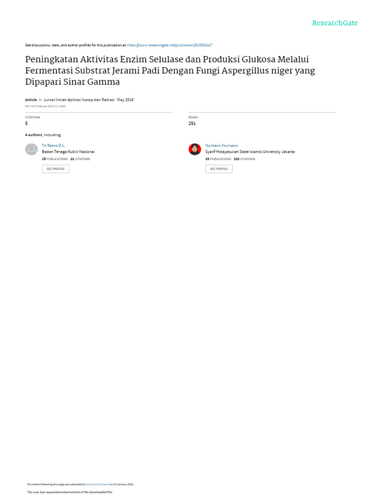 2. Peningkatan Aktivitas Enzim Selulase Dan Produksi | PDF