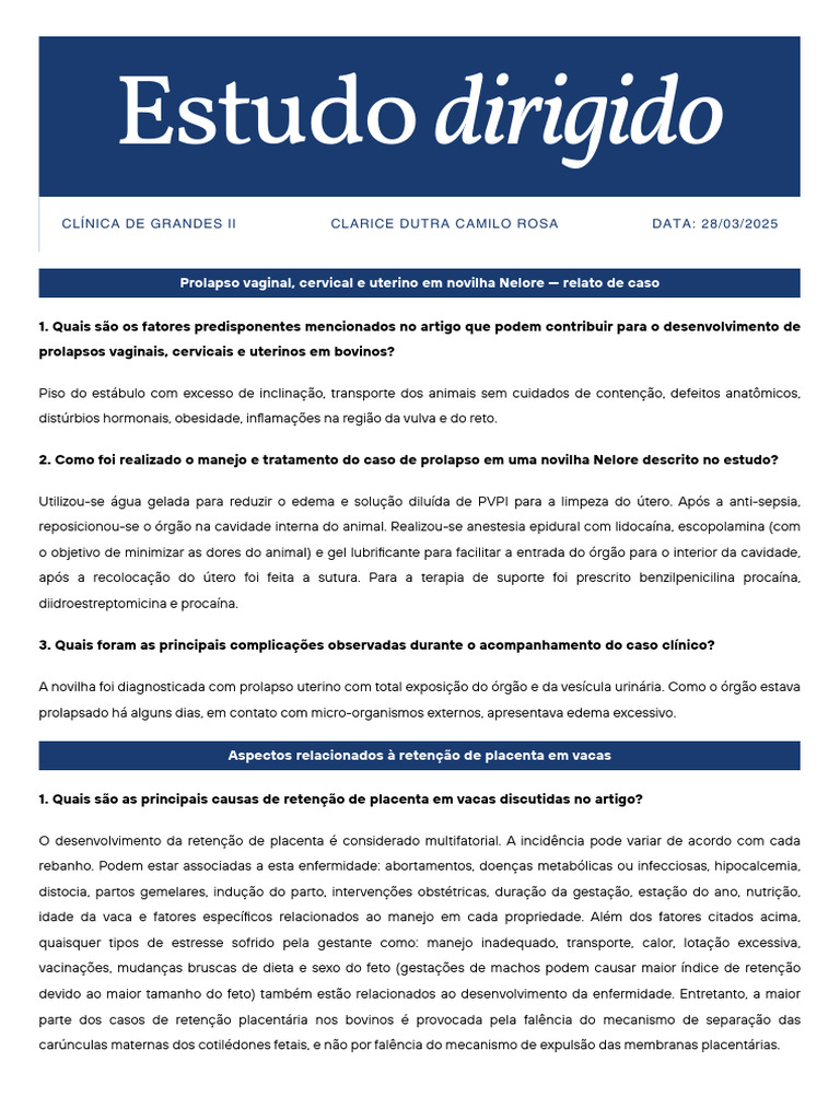 Estudo Dirigido N1.PDF | PDF | Raiva | Vírus