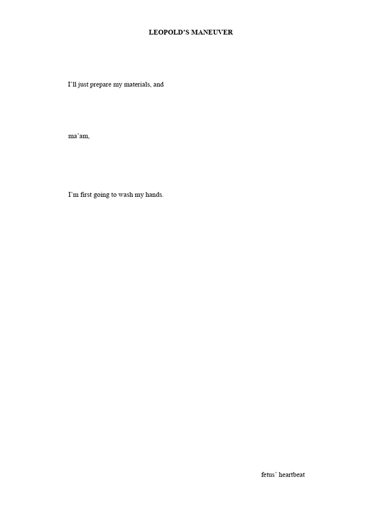 Leopold's Maneuver RETDEM Script | PDF | Fetus | Abdomen