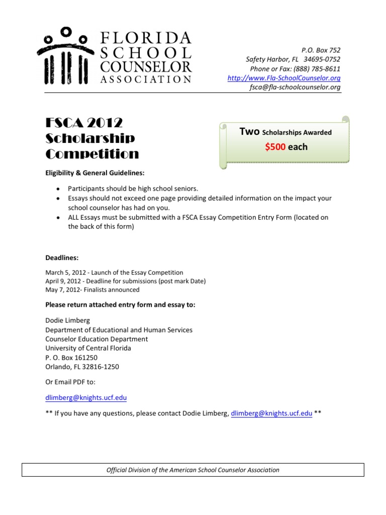 FSCA Scholarships Form - 2012 | PDF