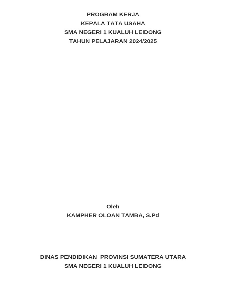 Program Kerja TU 2025 | PDF