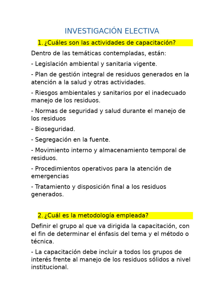 Investigación Electiva | PDF
