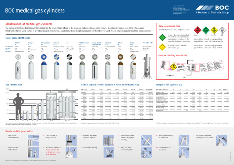 BOC Medical Gases Cylinders350 - 130580 | PDF | Nitrous Oxide ...