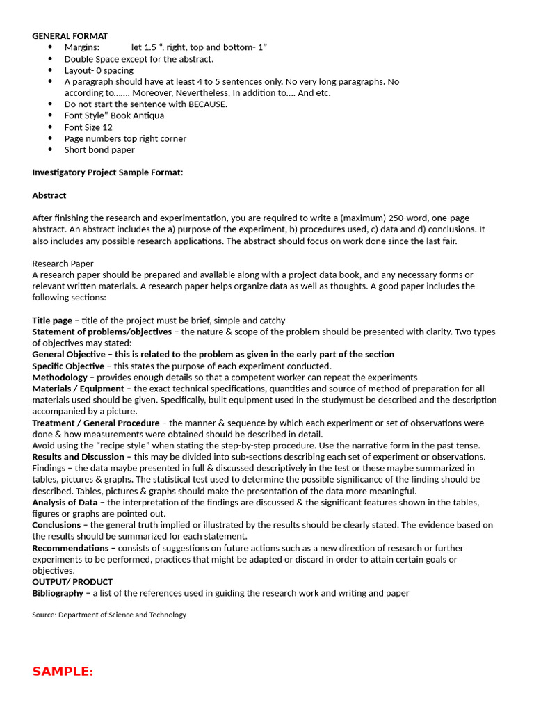 General Format Sip | PDF | Experiment | Data