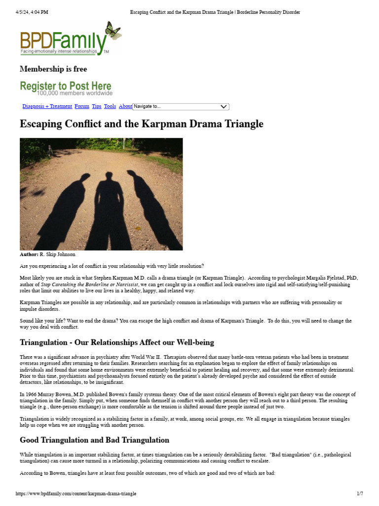 Escaping the Karpman Drama Triangle | PDF | Borderline Personality ...