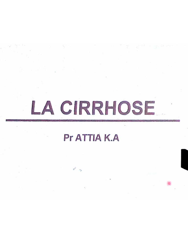 La Cirrhose | PDF