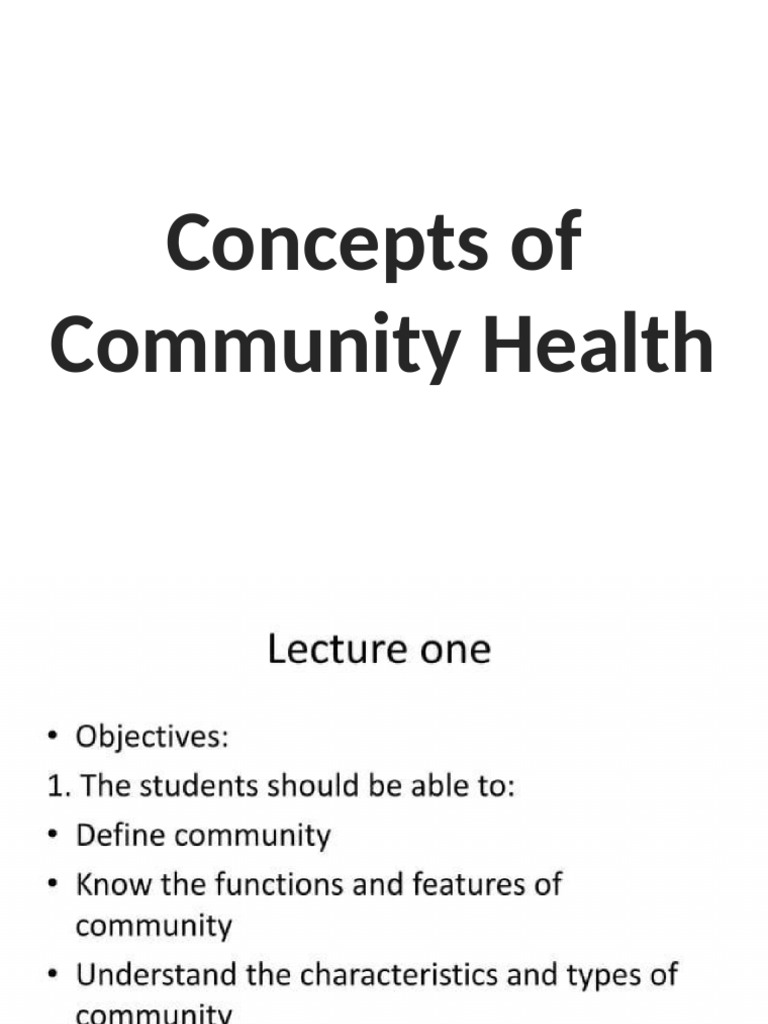 Concepts of Community Health | PDF