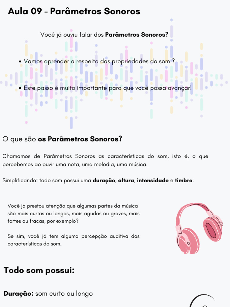 Entenda os Parâmetros Sonoros do Som | PDF | Canto | Pitch (música)