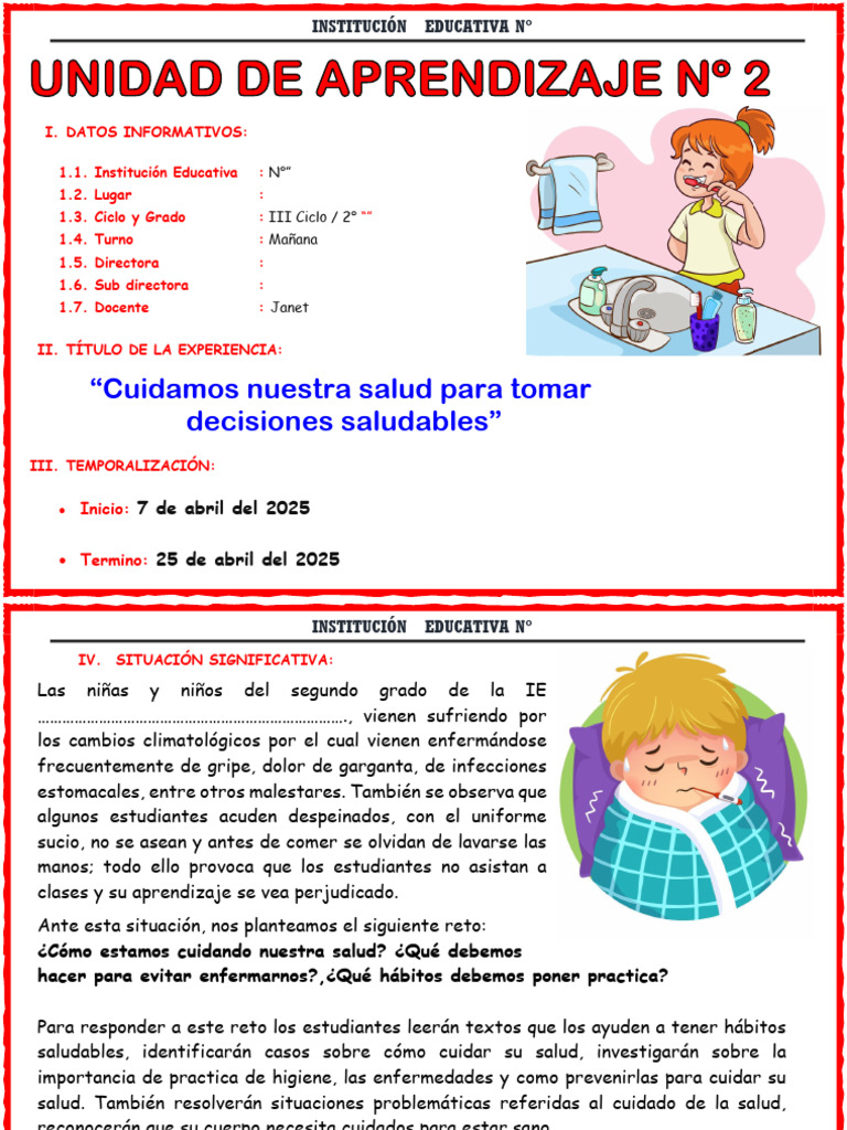 Salud y Hábitos en Segundo Grado | PDF | Enseñando | Aprendizaje